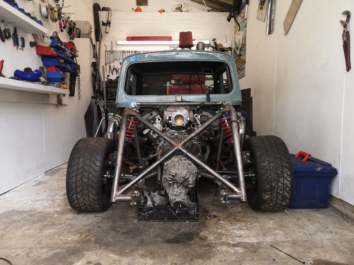 Mad Genius Shoves Twin-Turbo V8 Into Mini Pickup Truck