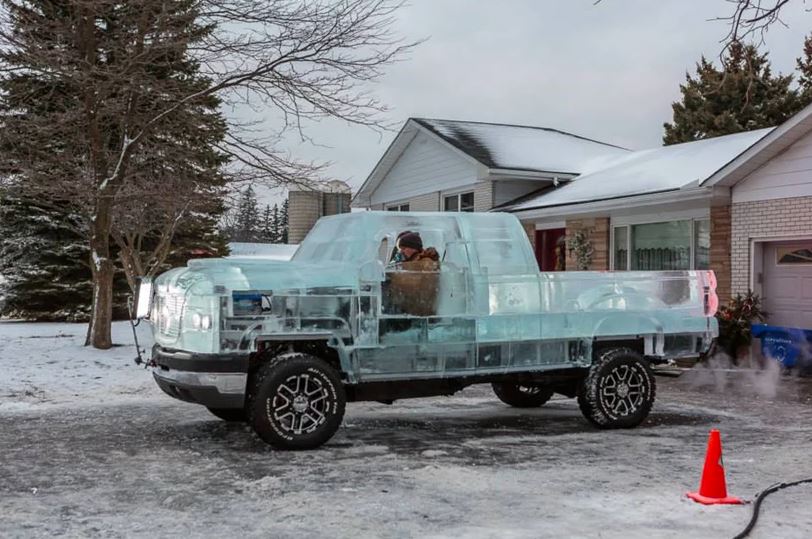 Yes, This Truck Is Made Of Ice And It Drives