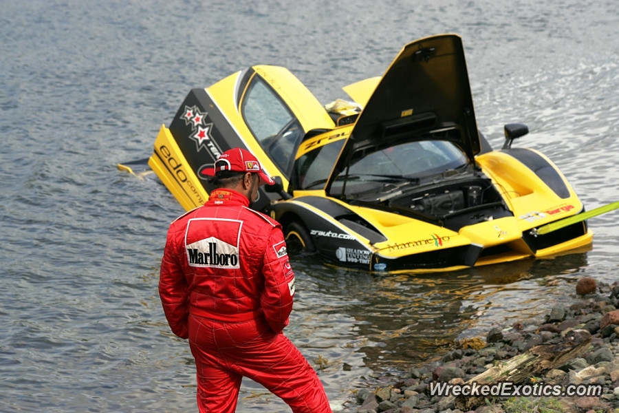 Crashed $3 Million Ferrari Enzo Goes for a Swim and Makes a Bizarre ...