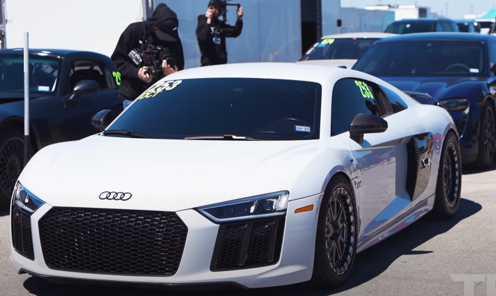 1,300-HP Twin-Turbo Audi R8 Hits Drag Strip With Stock Engine