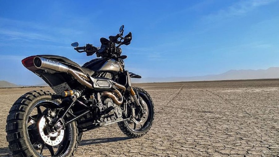 This Custom Indian FTR 1200 S Scrambles for Adventures