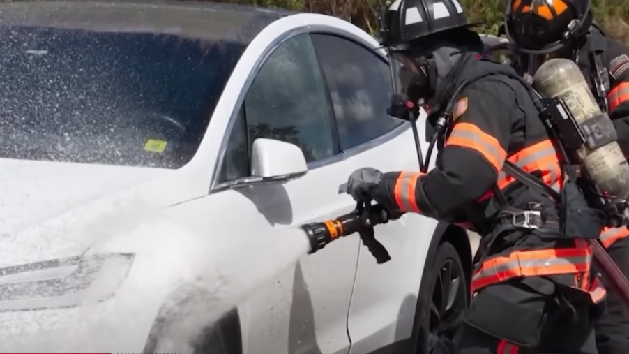 Flooded Tesla EVs From Hurricane Ian Exploding All Over Florida