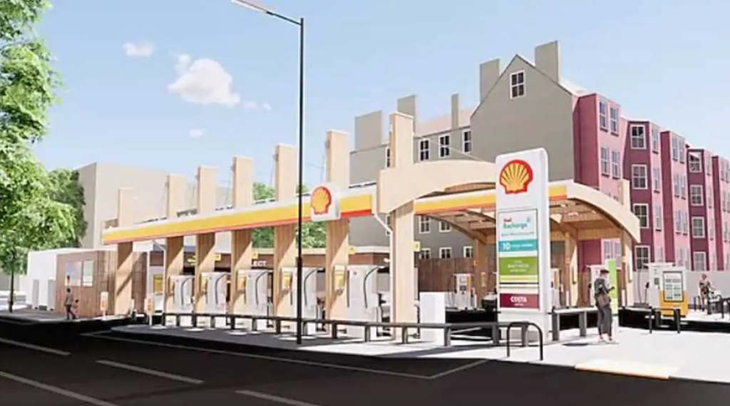 A Shell Gas Station Just Pitched All of Its Gas Pumps For EV Charging