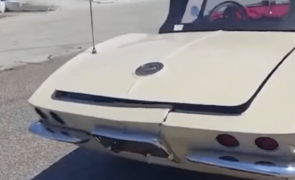 Watch: Classic C1 Corvette Falls out of Transporter for No Good Reason