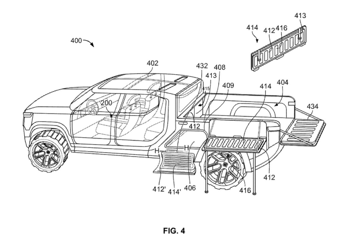Rivian Adding Ram-Like Bed Box to Future R1T Pickups in Patent Filing