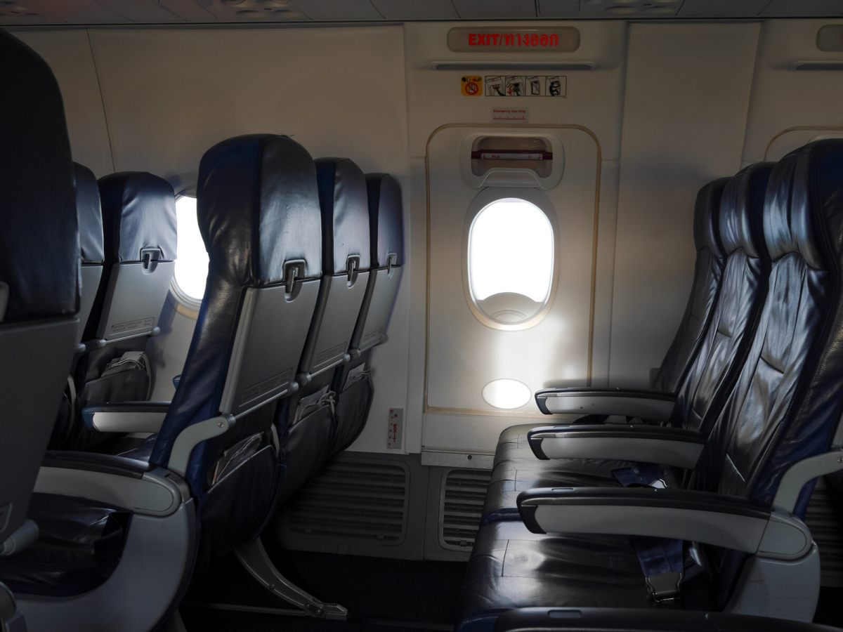 Commercial airplane emergency exit doors are nearly impossible to open ...