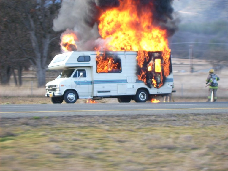 California firefighters investigate fiery RV explosion for arson