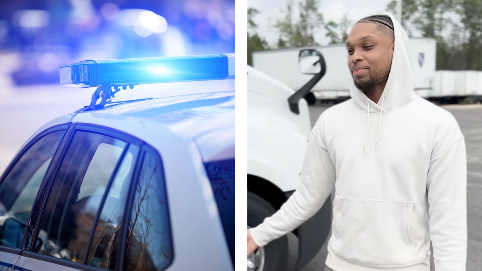 Truck driver pulls accidental PIT maneuver, helps police end chase