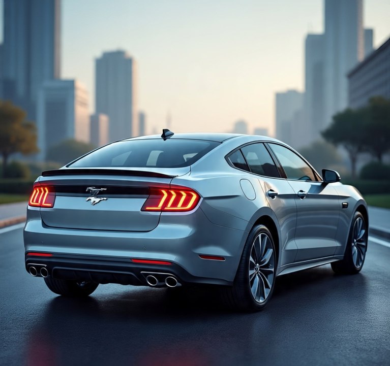 Four-door Ford Mustang at least three years away